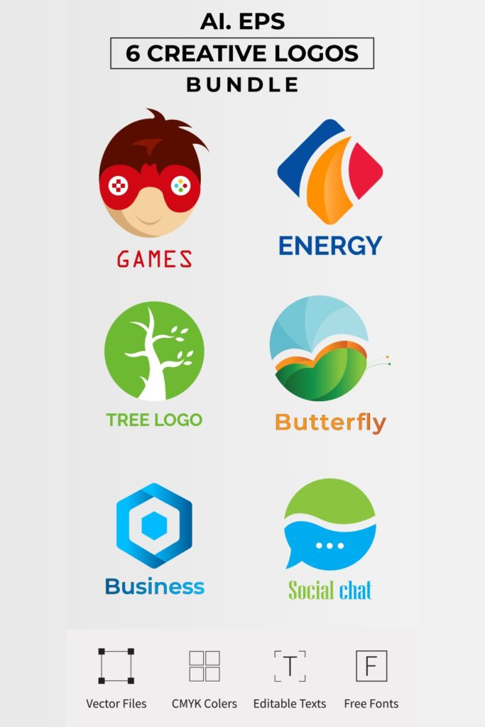 6 Creative Logo Designs Bundles Template - MasterBundles