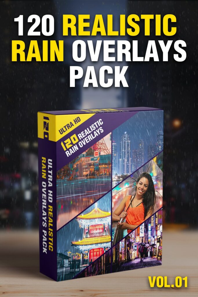 Rain Overlays: 120 Ultra HD Realistic Rain Overlays - MasterBundles