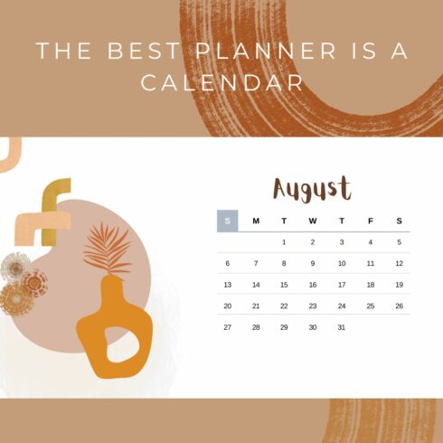 A desktop calendar for 2023 with abstract boho elements | MasterBundles