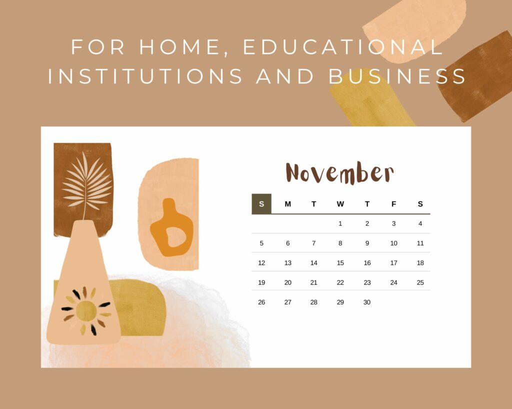 A desktop calendar for 2023 with abstract boho elements - MasterBundles