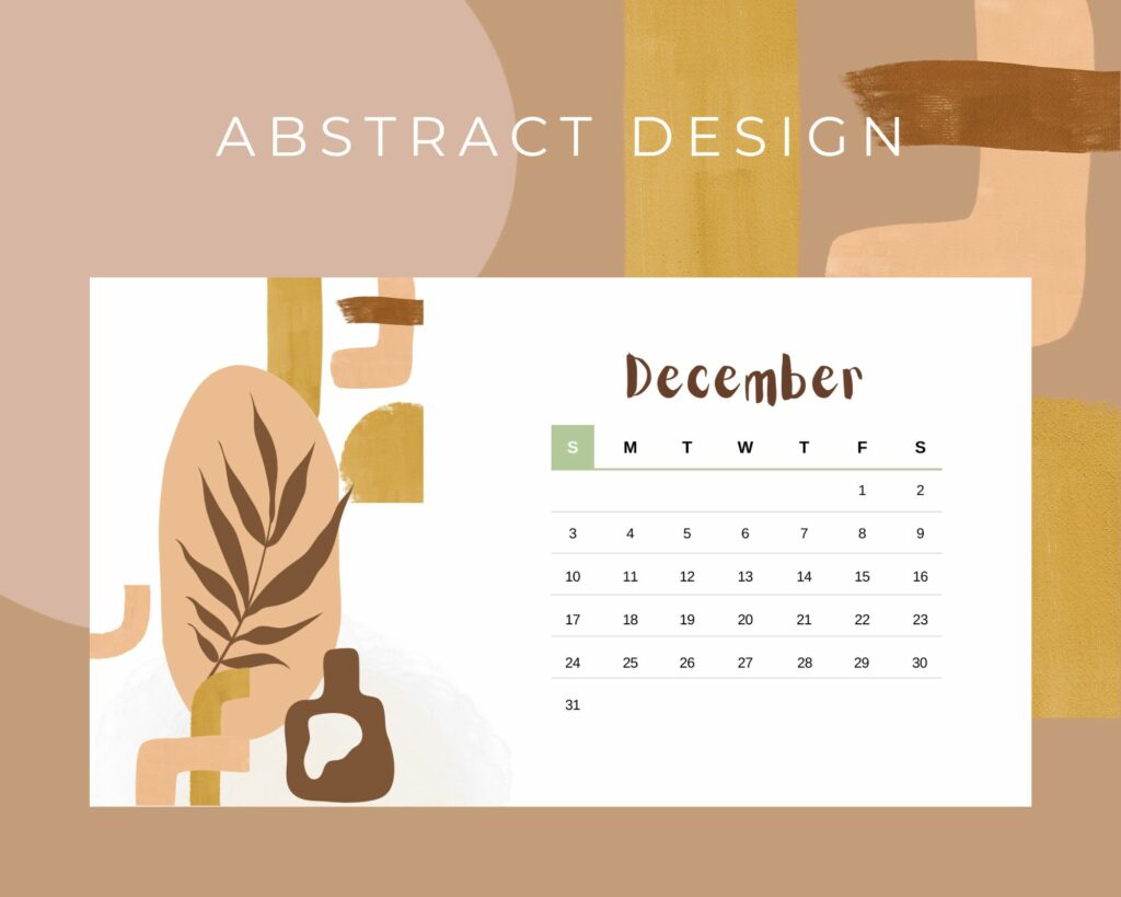 A desktop calendar for 2023 with abstract boho elements - MasterBundles