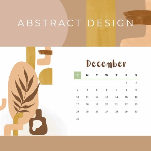 A desktop calendar for 2023 with abstract boho elements | MasterBundles