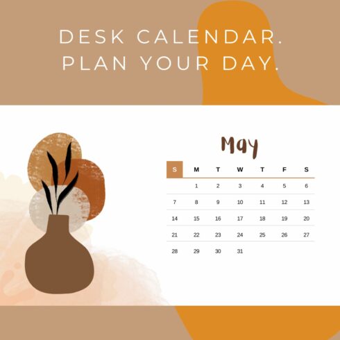 A desktop calendar for 2023 with abstract boho elements | MasterBundles