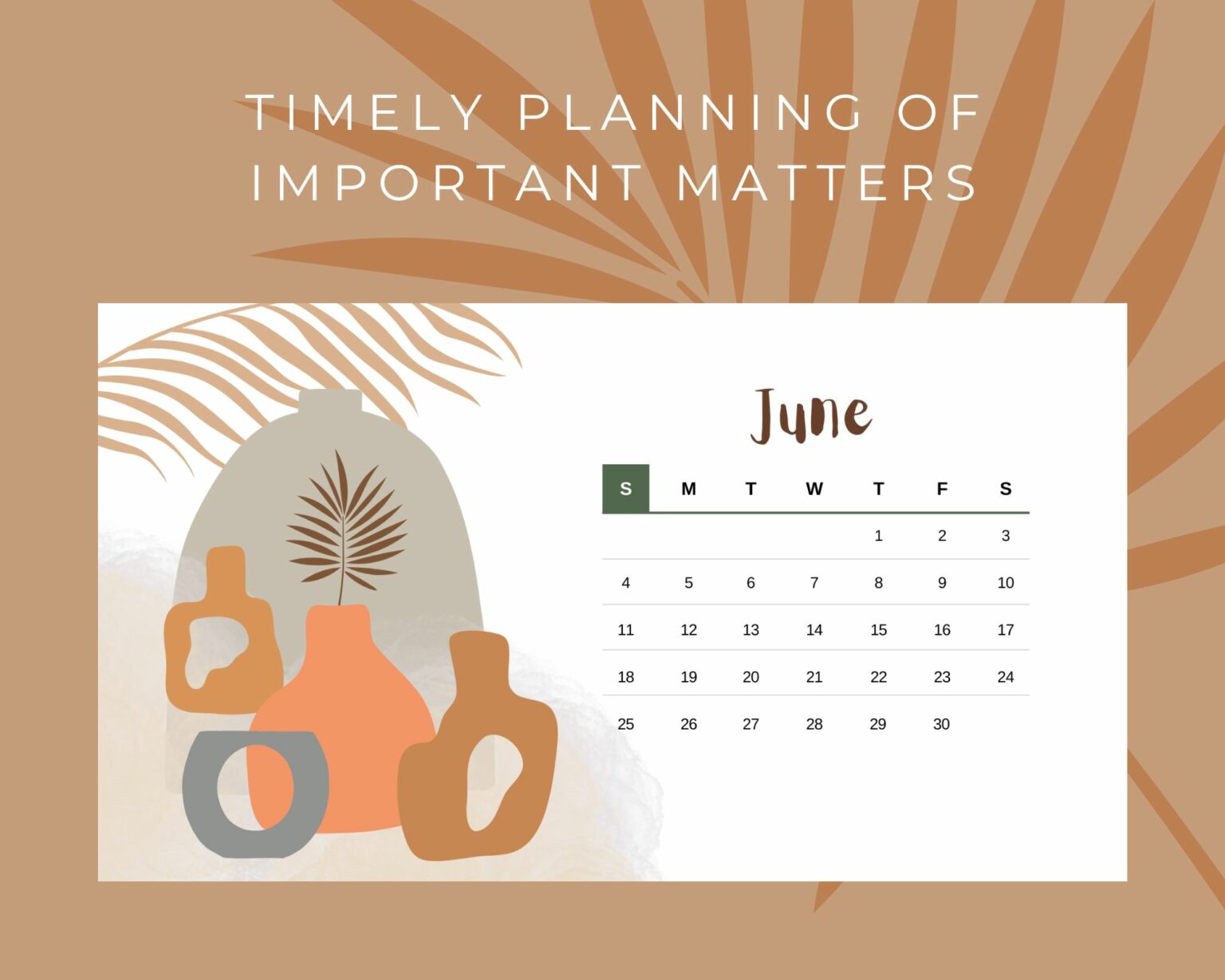 A desktop calendar for 2023 with abstract boho elements - MasterBundles