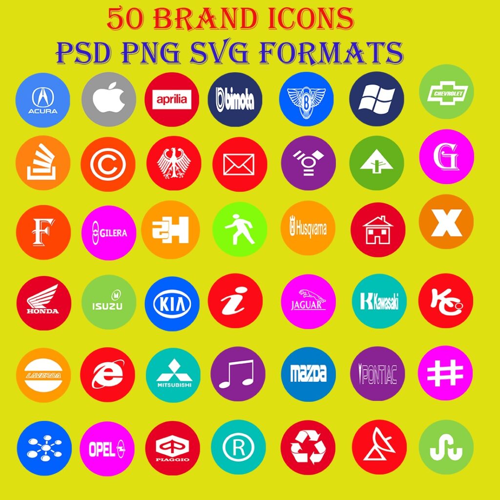 50 brand icons for business - only 3$ - MasterBundles