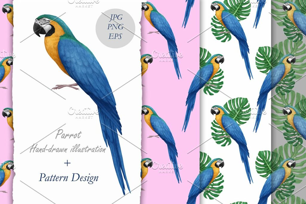 Parrot Pattern Design – MasterBundles