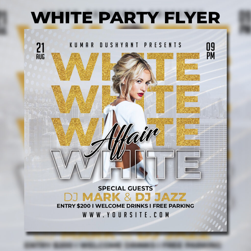White Party Flyer - MasterBundles