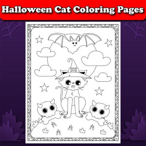 30 Halloween Cat Coloring Page for Kids - MasterBundles