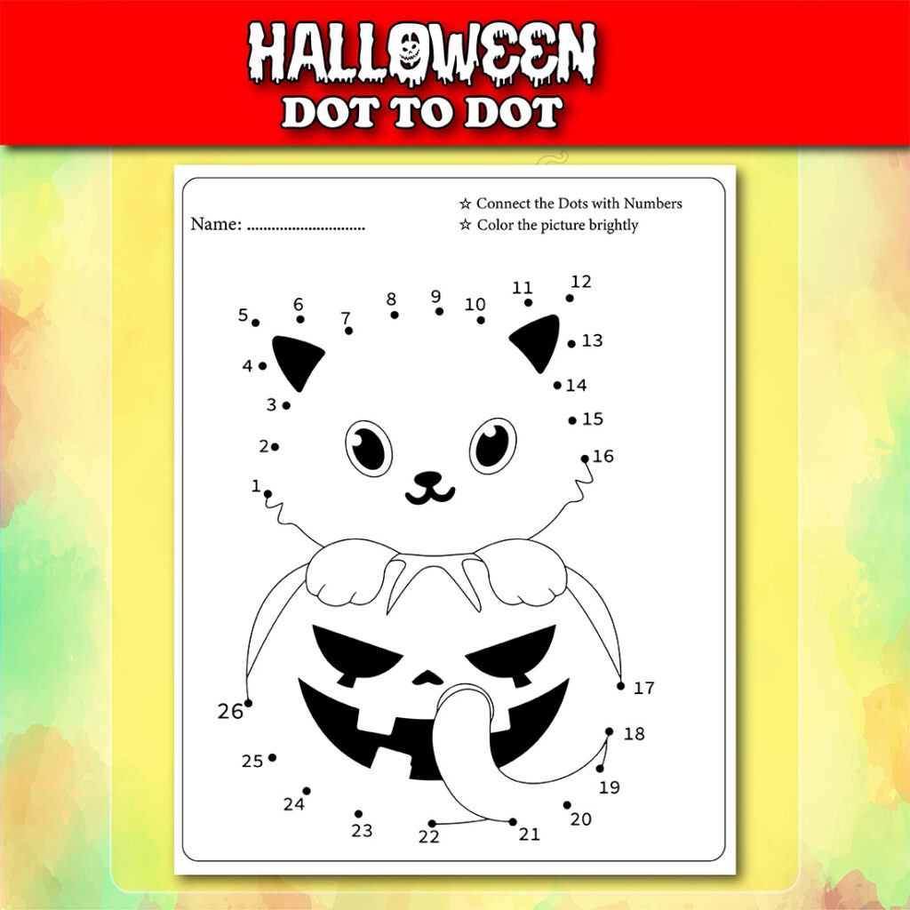 Halloween Dot to Dot for Kids - MasterBundles