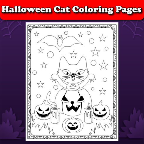 30 Halloween Cat Coloring Page for Kids - MasterBundles