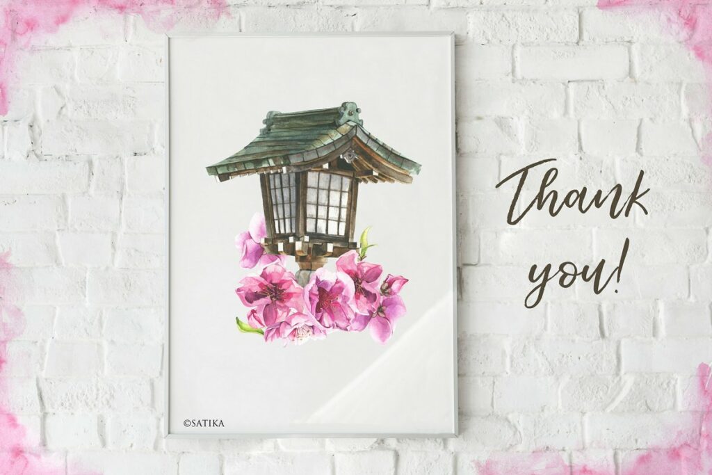 Watercolor & Line Art Sakura Flowers – MasterBundles