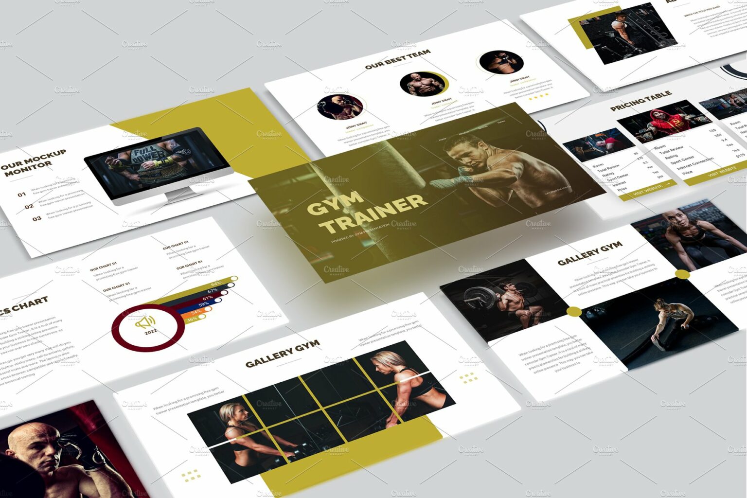 Gym Trainer Powerpoint Template – MasterBundles
