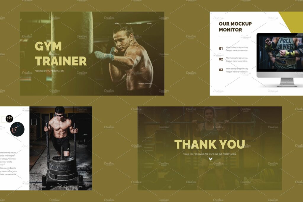 Gym Trainer Powerpoint Template – MasterBundles
