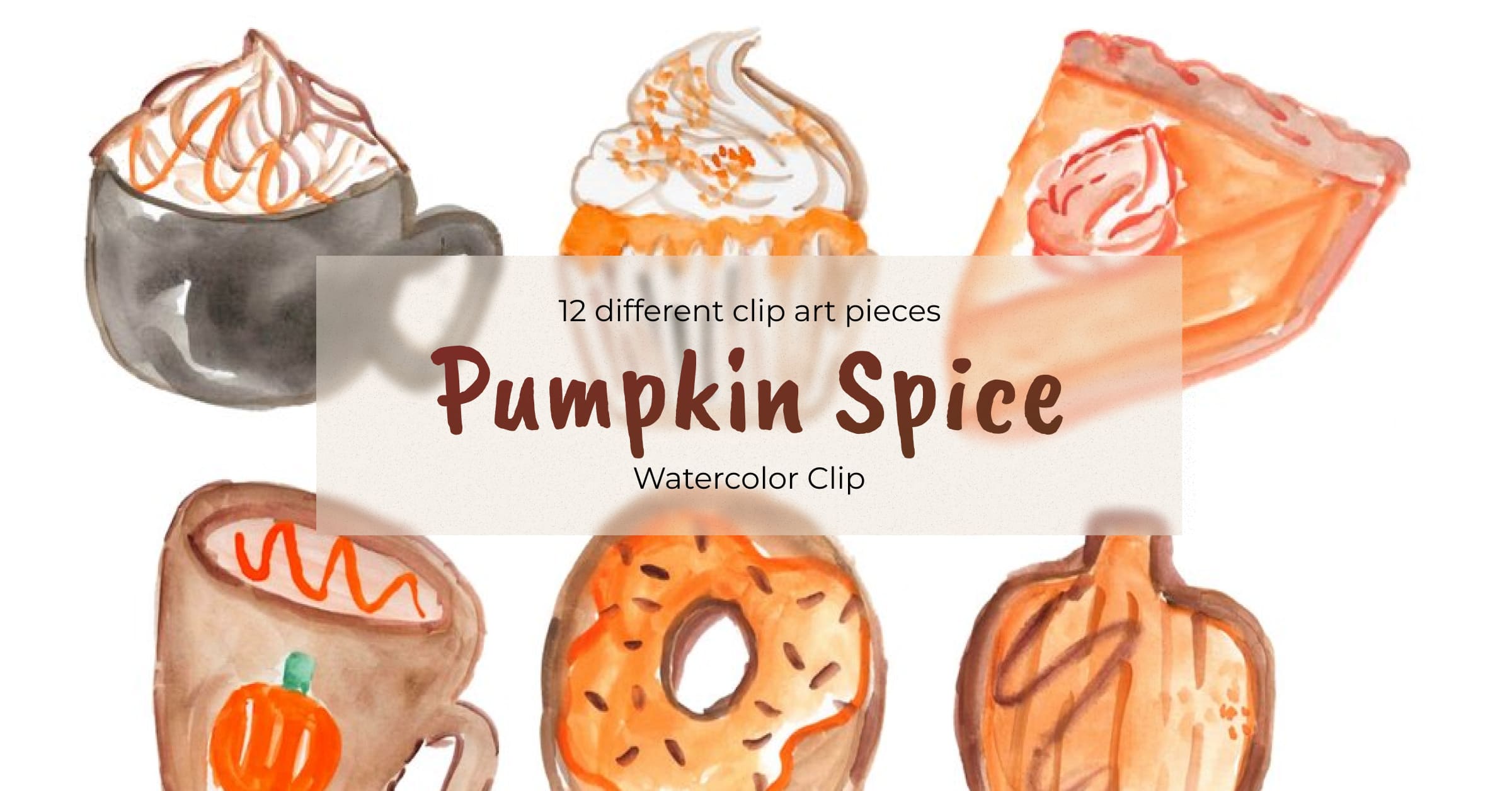 Pumpkin Spice Watercolor Clip Art – MasterBundles
