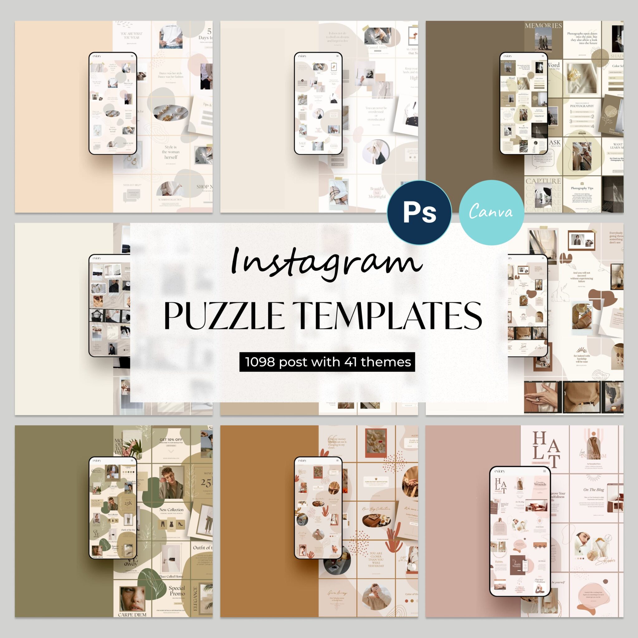 Puzzle Bundle Instagram Canva PS – MasterBundles