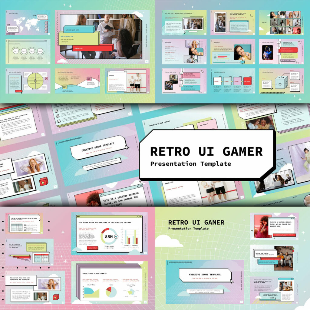 Retro UI Gamer - PowerPoint Template – MasterBundles