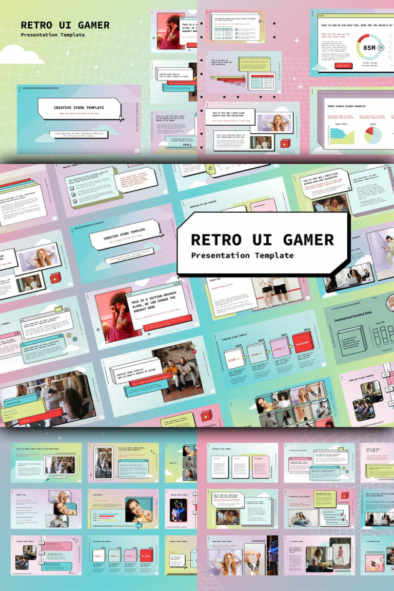 Retro UI Gamer - PowerPoint Template – MasterBundles