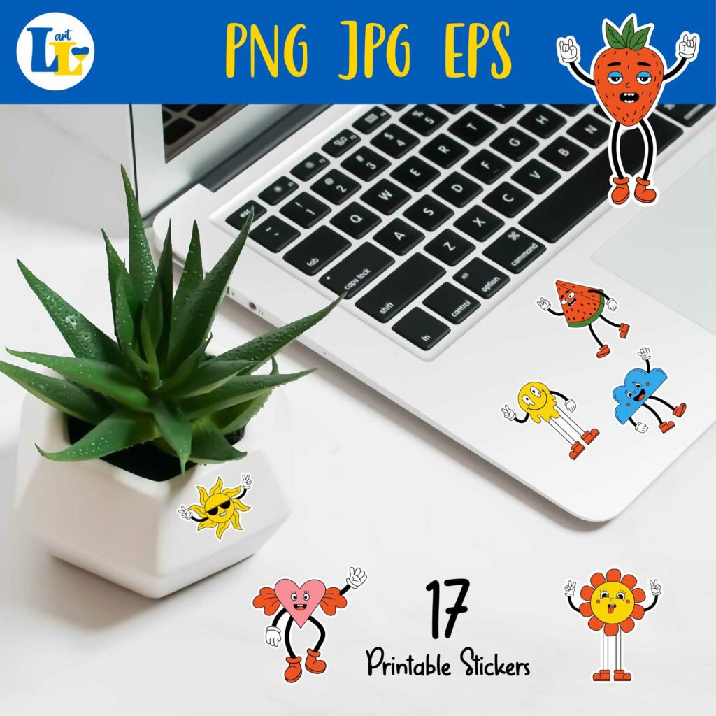 Funny characters digital stickers Bundle|Printable stickers - MasterBundles