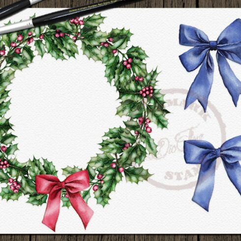 Rustic Christmas Watercolor Clip Art | MasterBundles
