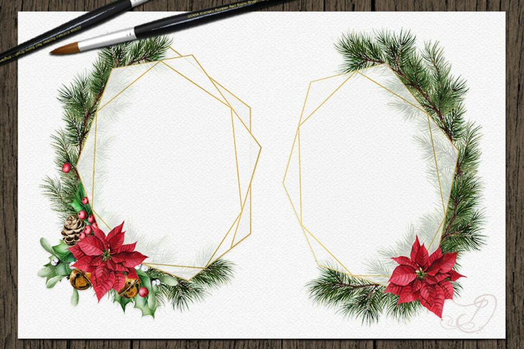 Rustic Christmas Geometric Frames – MasterBundles