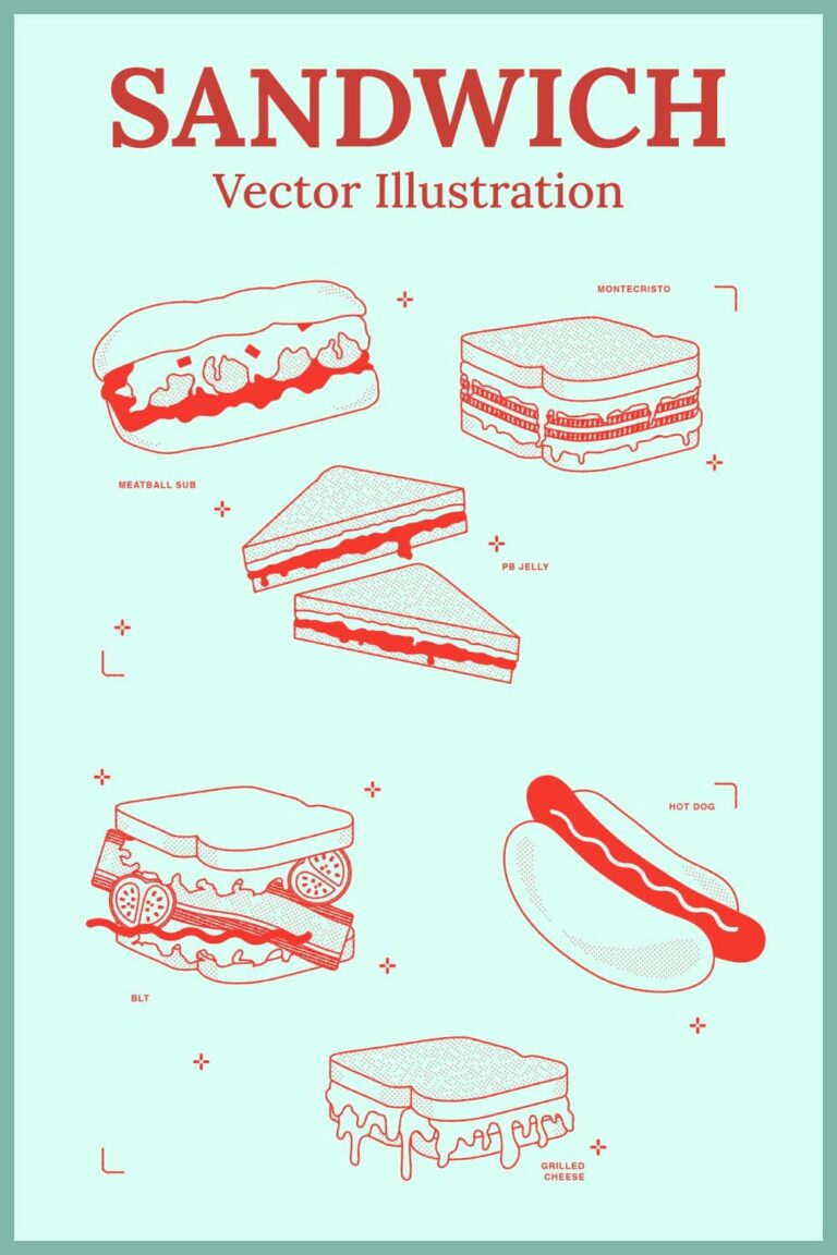 Sandwich Vector Illustration – MasterBundles