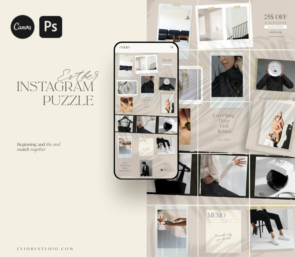 Puzzle Bundle Instagram Canva PS – MasterBundles