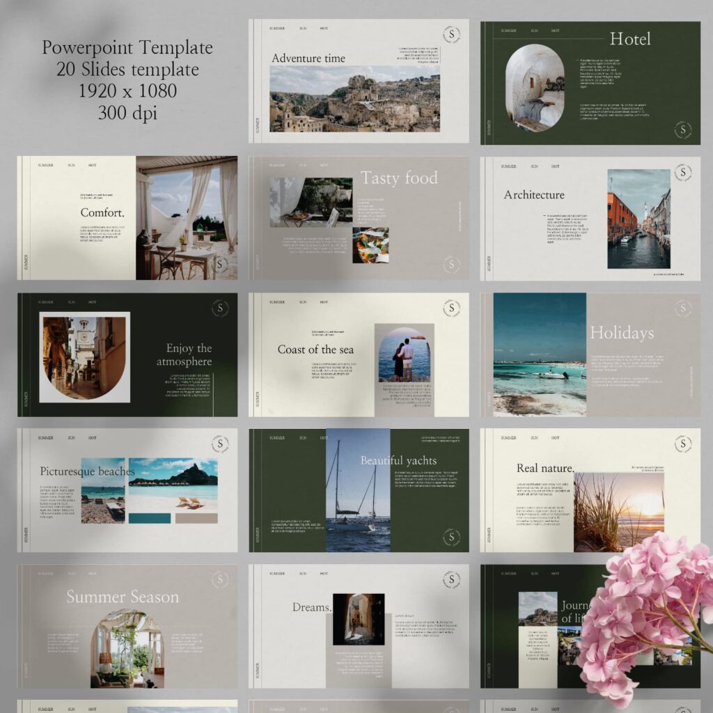 Summer Themed Powerpoint Template – MasterBundles