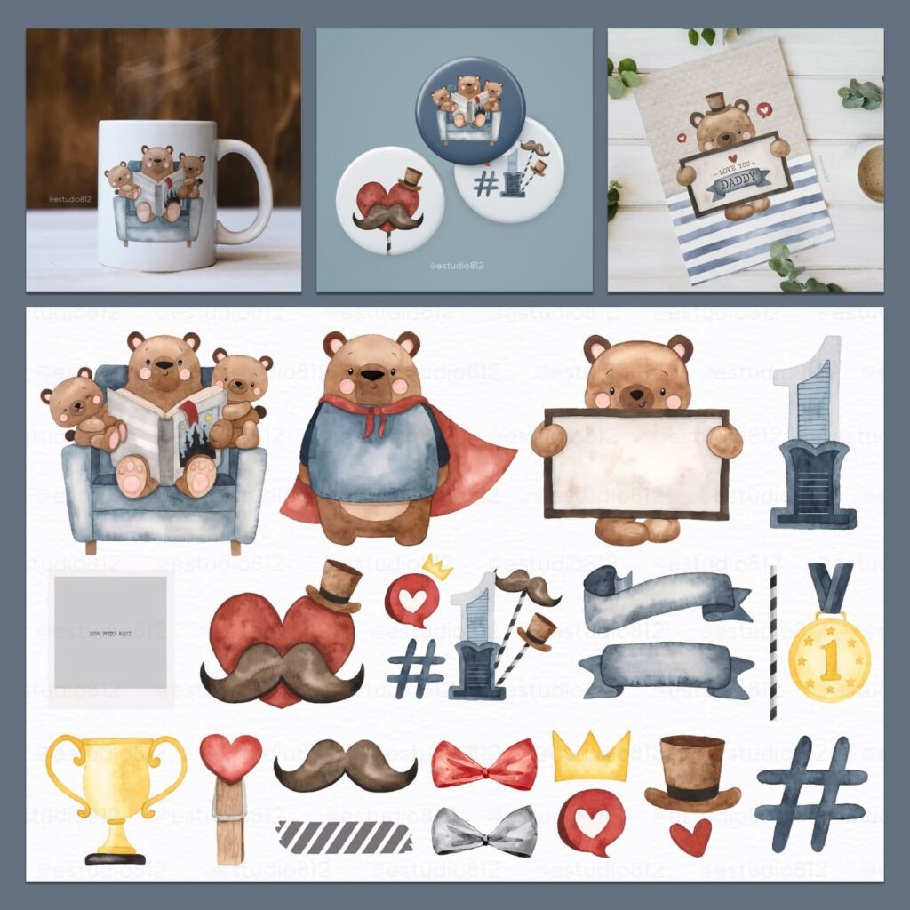 Super Daddy Watercolor Set – MasterBundles