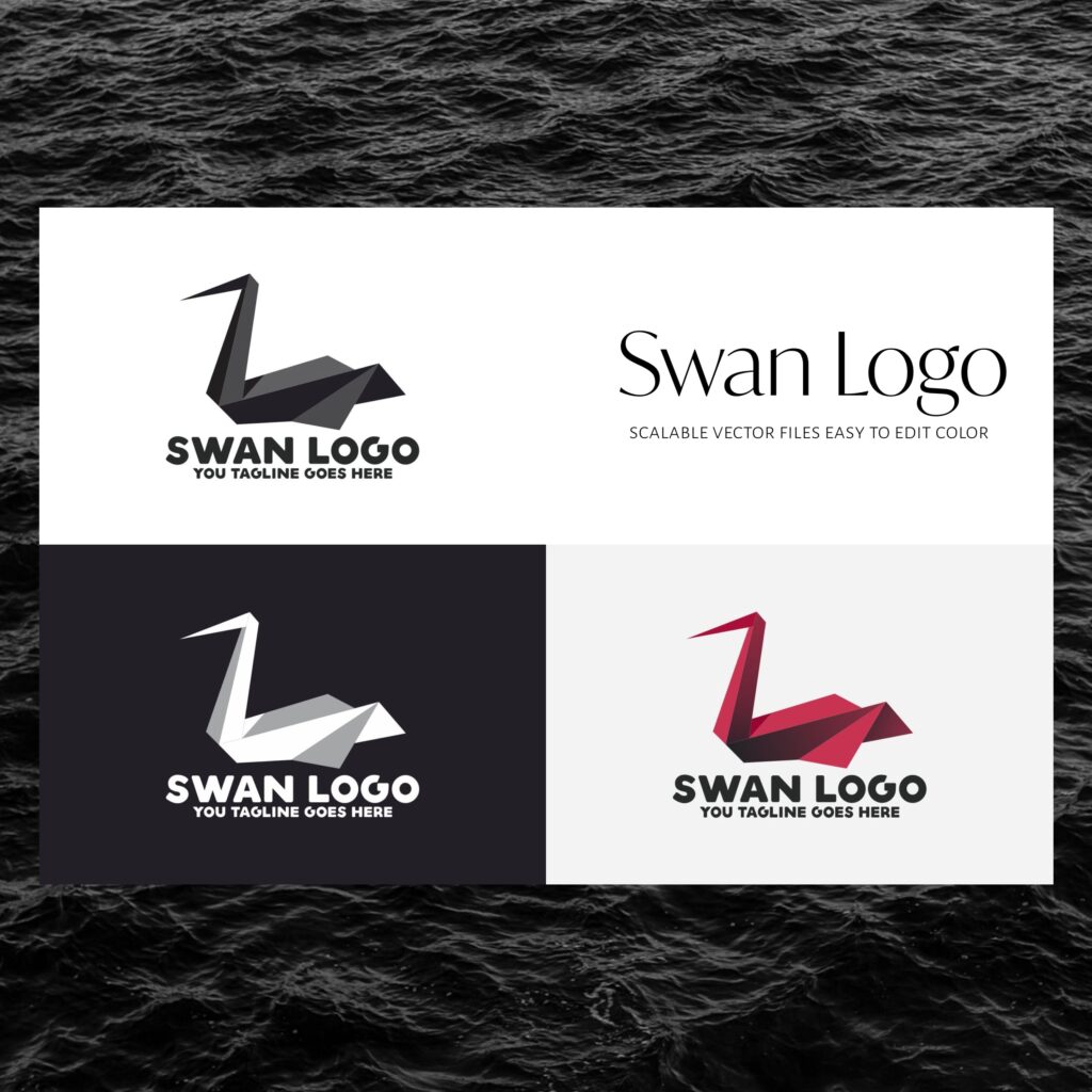 Set of Swan Logo Vector Silhouettes - MasterBundles