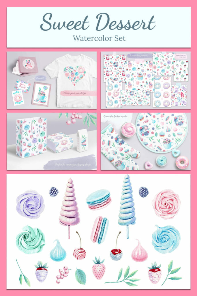 Sweet Dessert Watercolor Set – MasterBundles