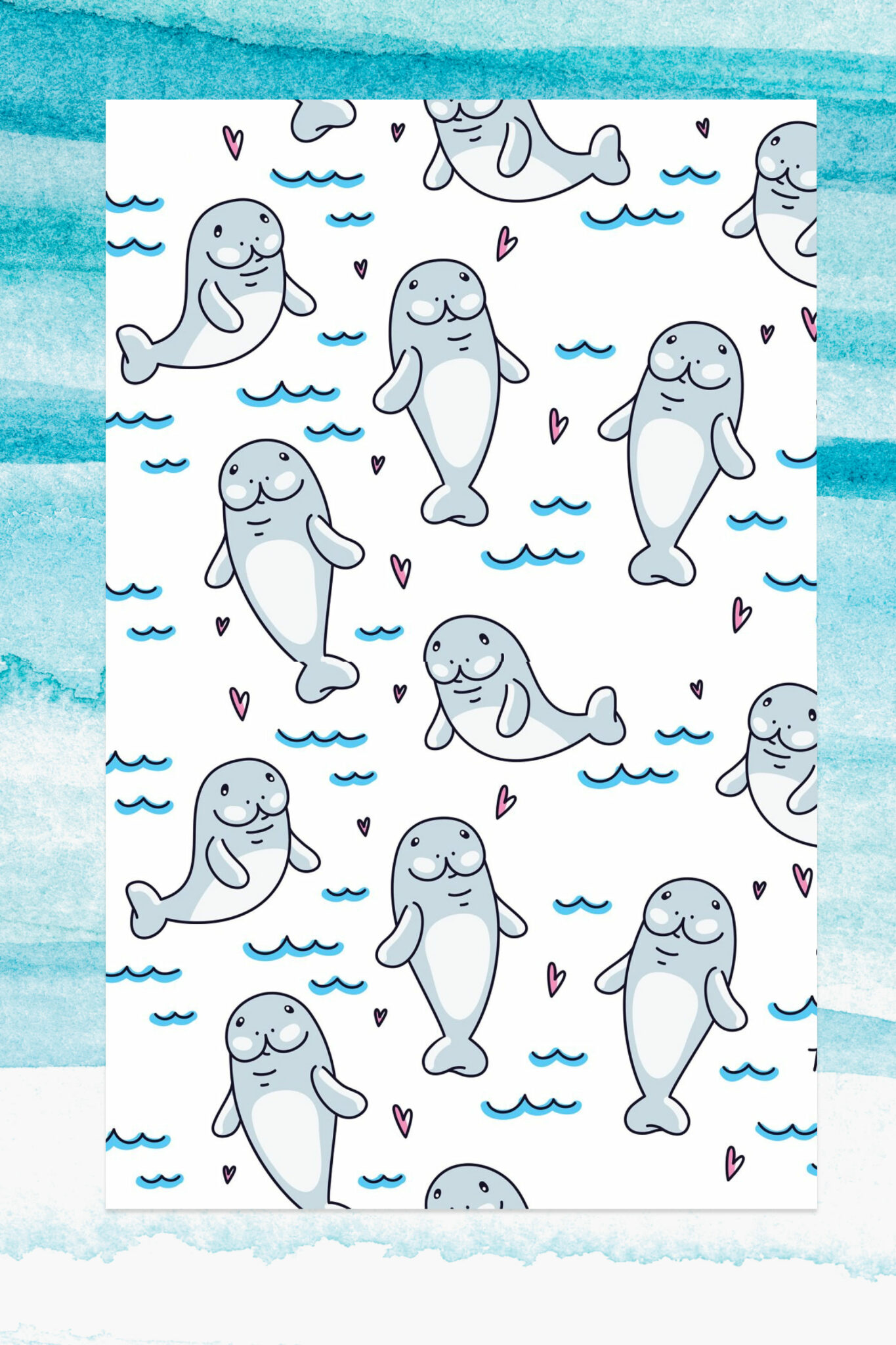 Sweet Manatee Pattern – MasterBundles