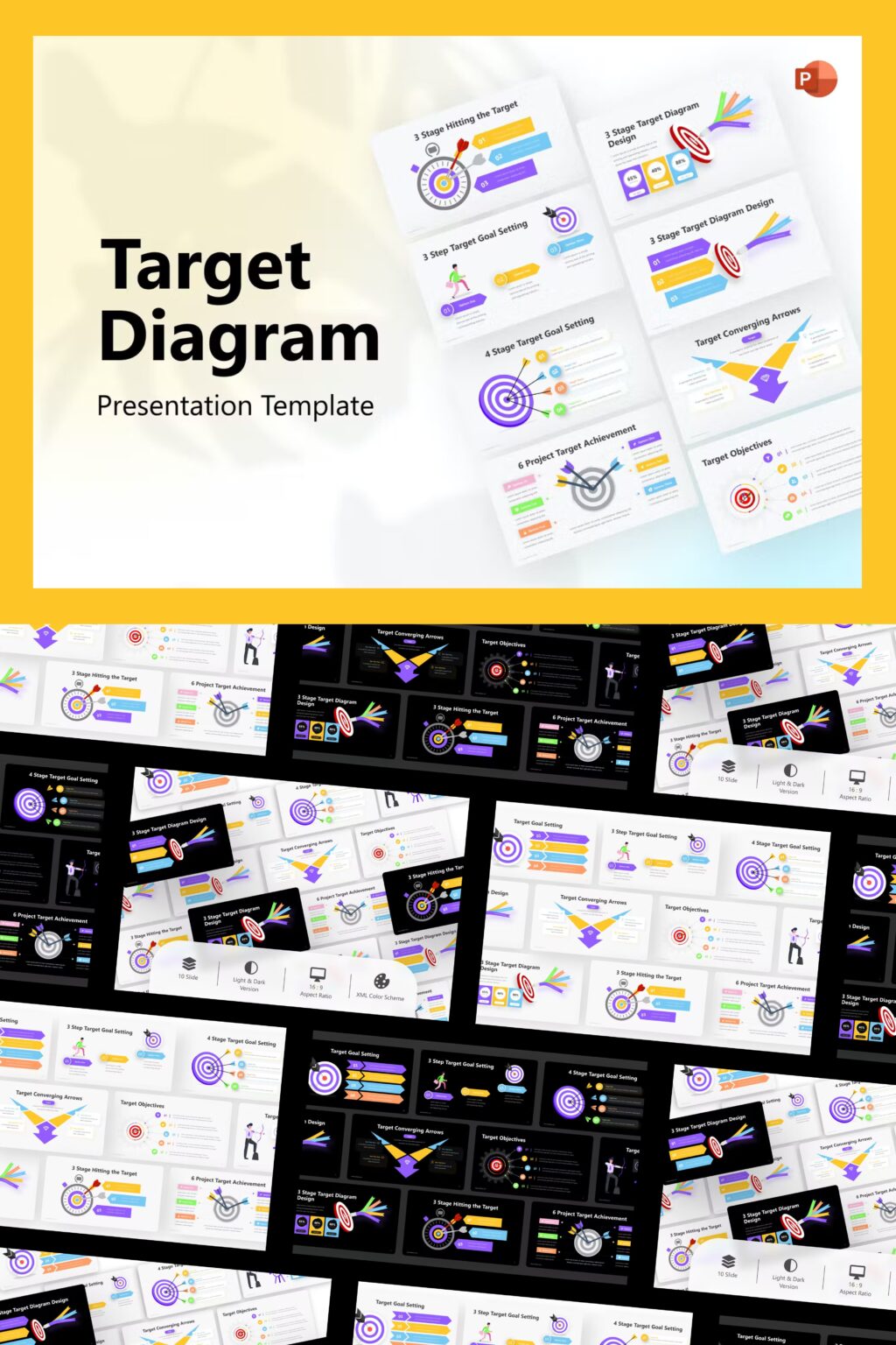 Target Diagram PowerPoint Template – MasterBundles