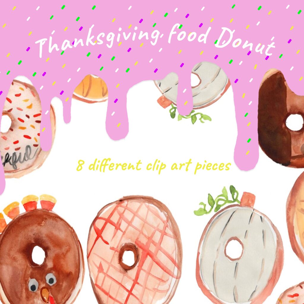 Thanksgiving food Donut Clipart – MasterBundles