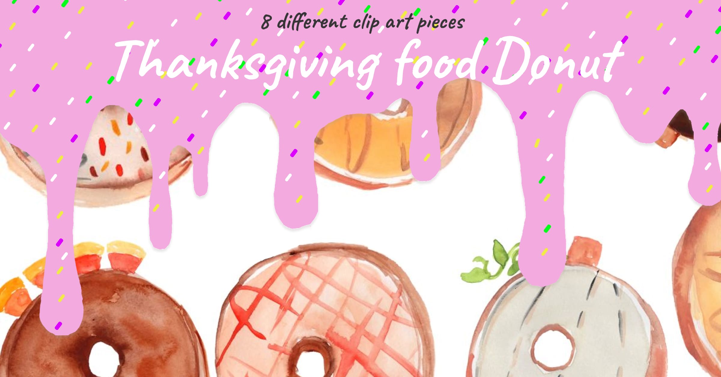 Thanksgiving food Donut Clipart – MasterBundles