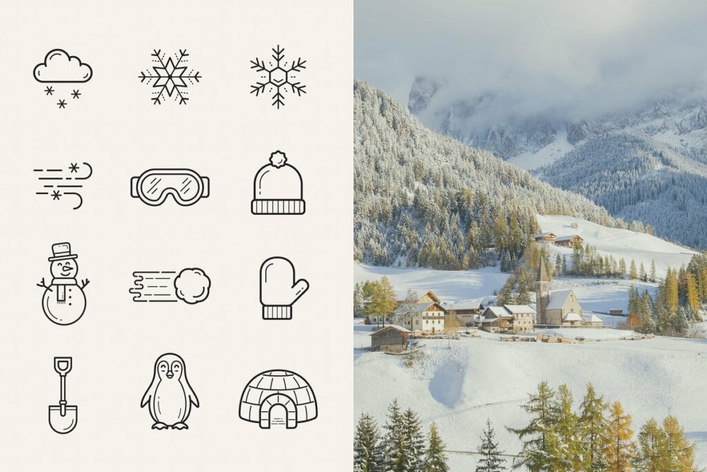 Four Seasons Outline Icons BUNDLE | Master Bundles
