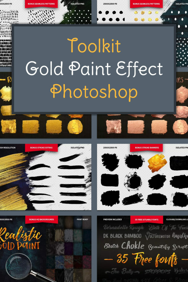 Toolkit Gold Paint Effect Photoshop – MasterBundles