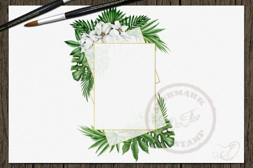 Tropical Geometric Frames Clip Art – MasterBundles