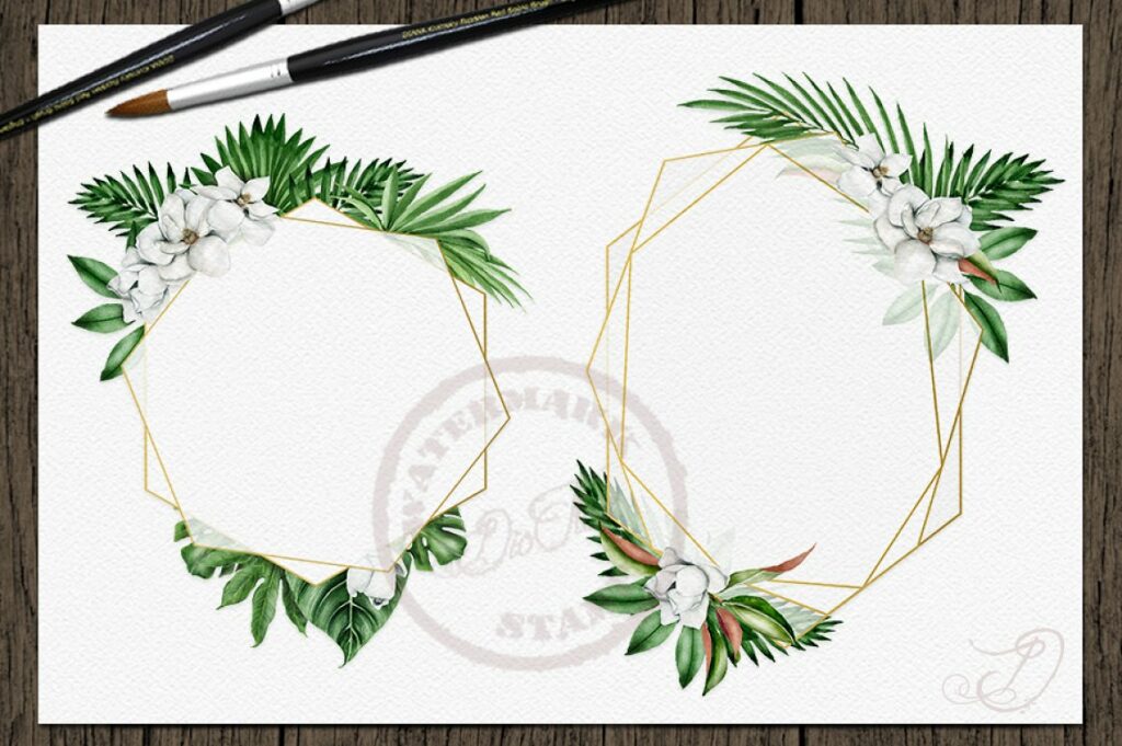 Tropical Geometric Frames Clip Art – MasterBundles