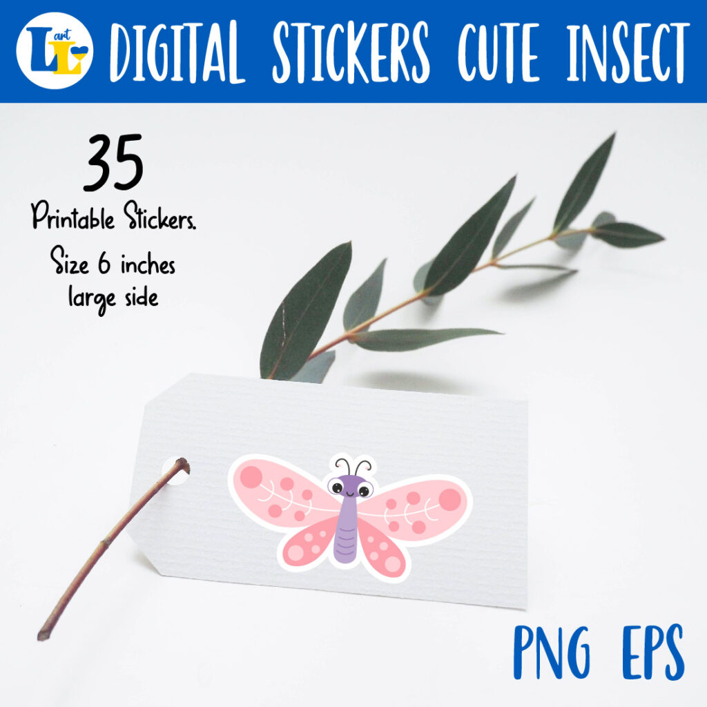 35 Cute Insect Stickers Bundle - MasterBundles