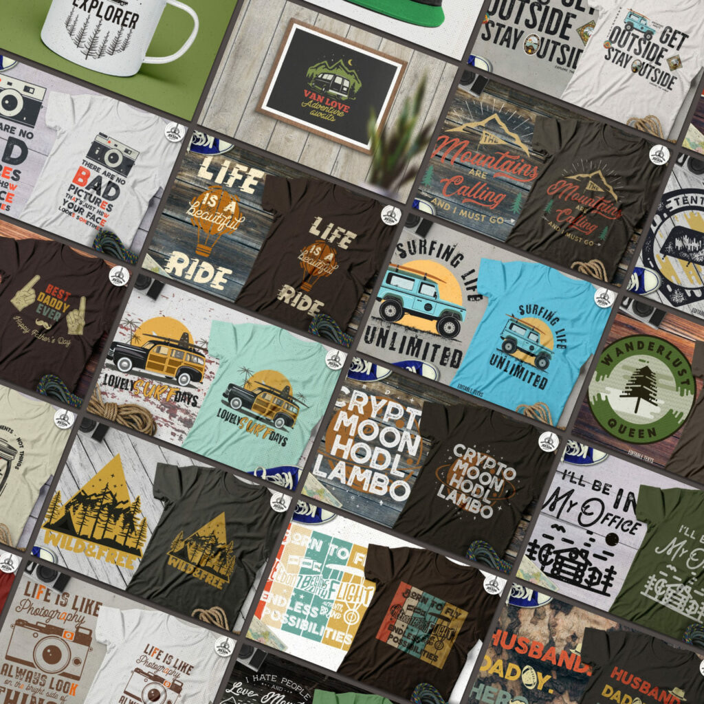 Vintage T-Shirt Designs Bundle SVG Retro Collection. Part 2 – MasterBundles