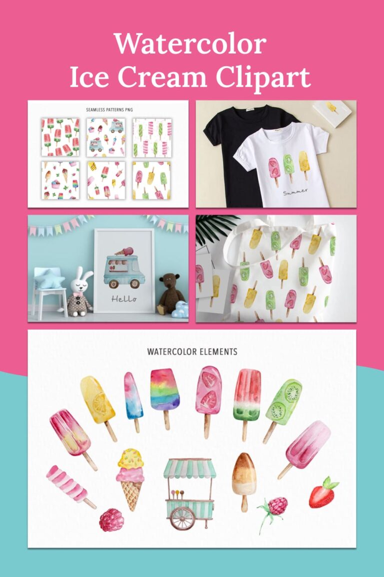 Watercolor Ice Cream Clipart – MasterBundles