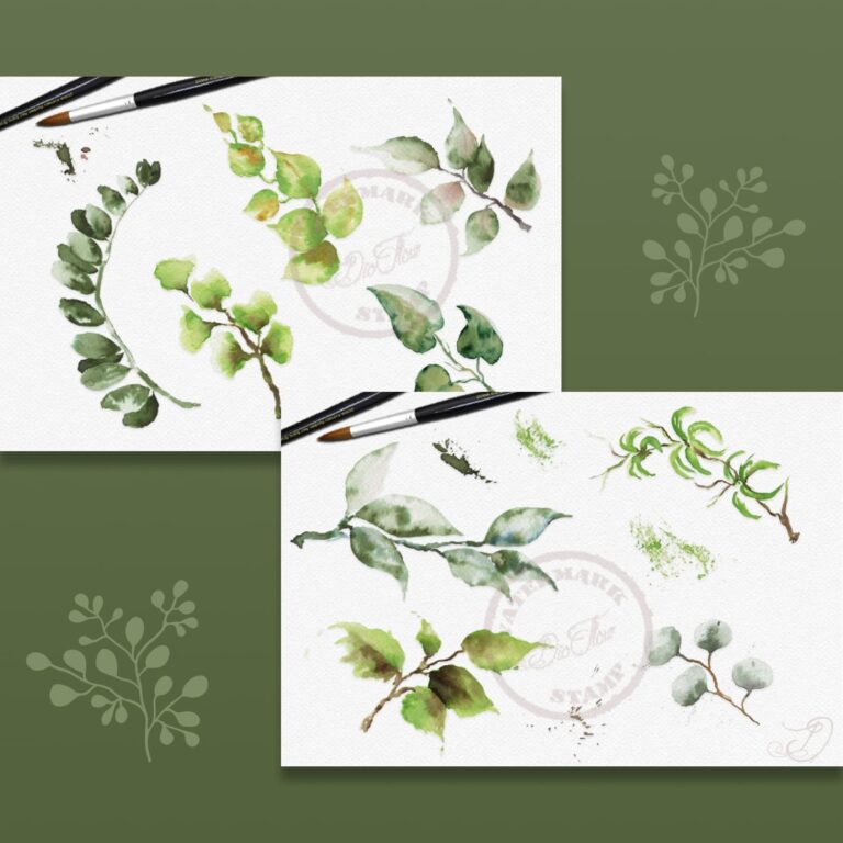 Watercolor Leaves Clip Art – MasterBundles
