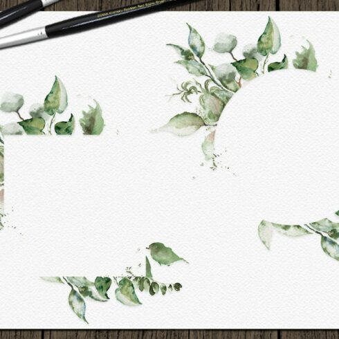 Watercolor Leaves Frames Clip Art | Master Bundles