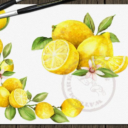 Watercolor Lemon Clip Art | Master Bundles