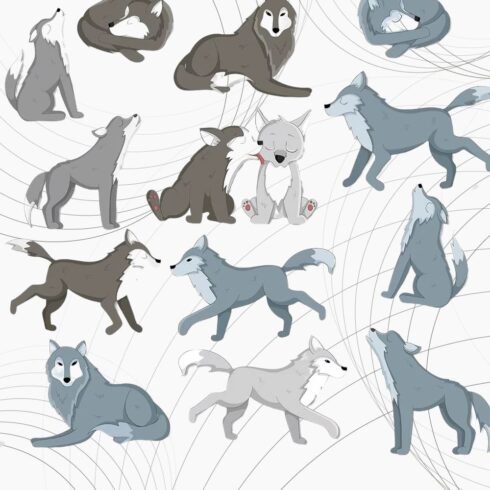 Wolves Clipart | MasterBundles