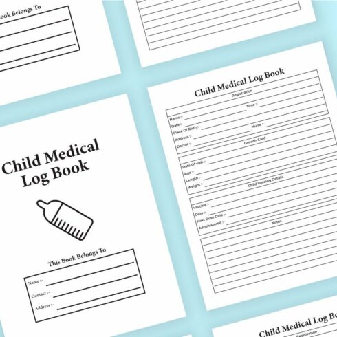 Child Medical Log Book KDP Interior | Master Bundles
