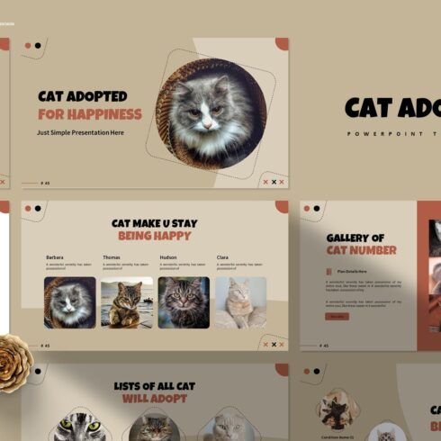 Cat Adopted For Happines | Powerpoint Template | Master Bundles