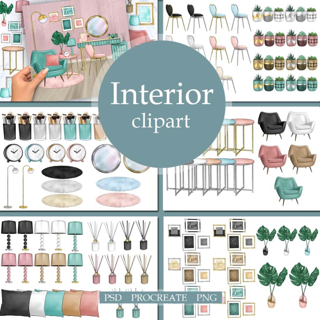 Home decor clipart - MasterBundles