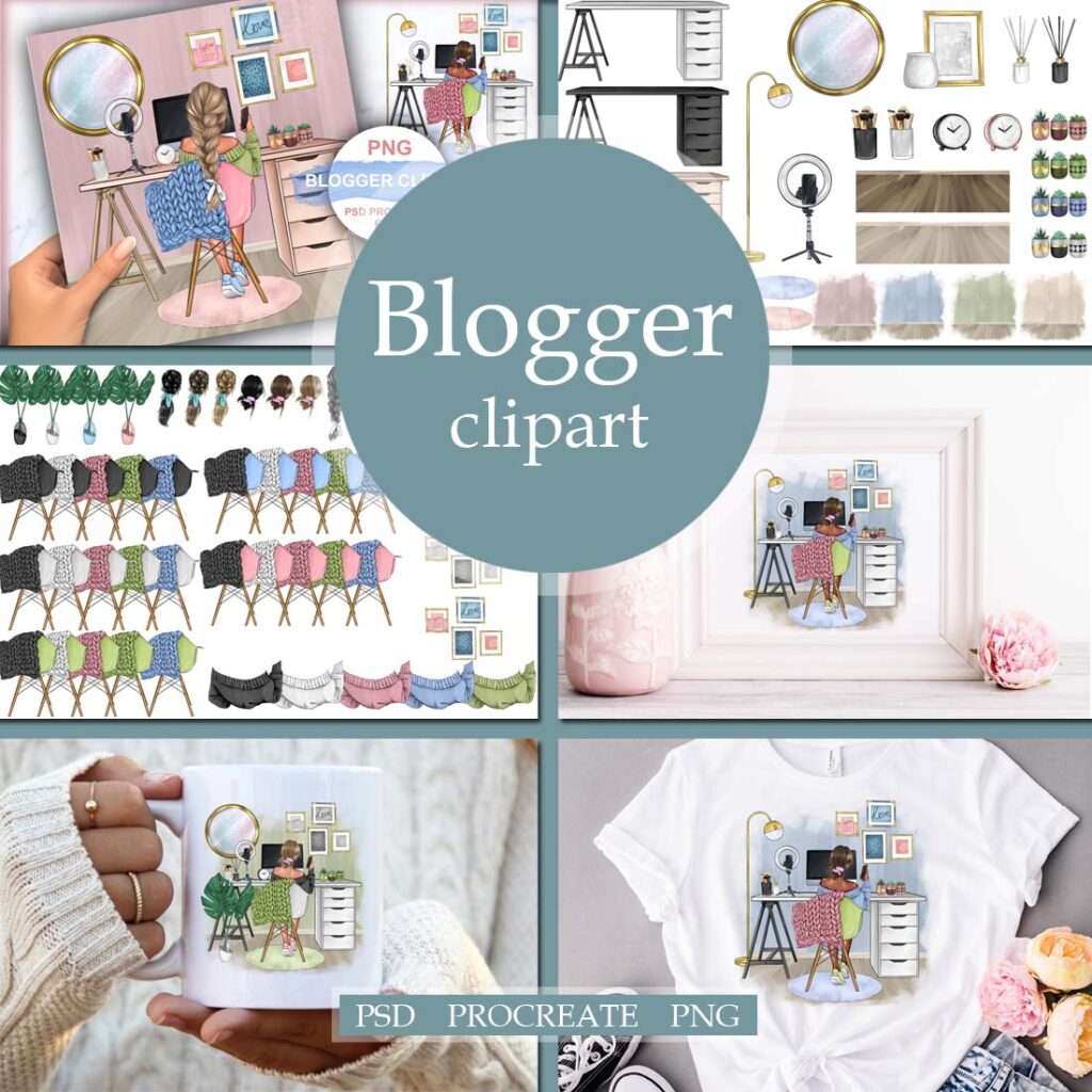 Blogger clipart, lady boss clipart - MasterBundles