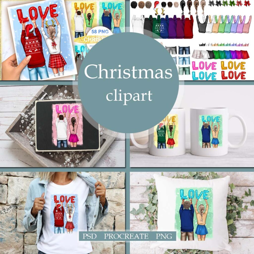 Best friends clipart for Christmas - MasterBundles